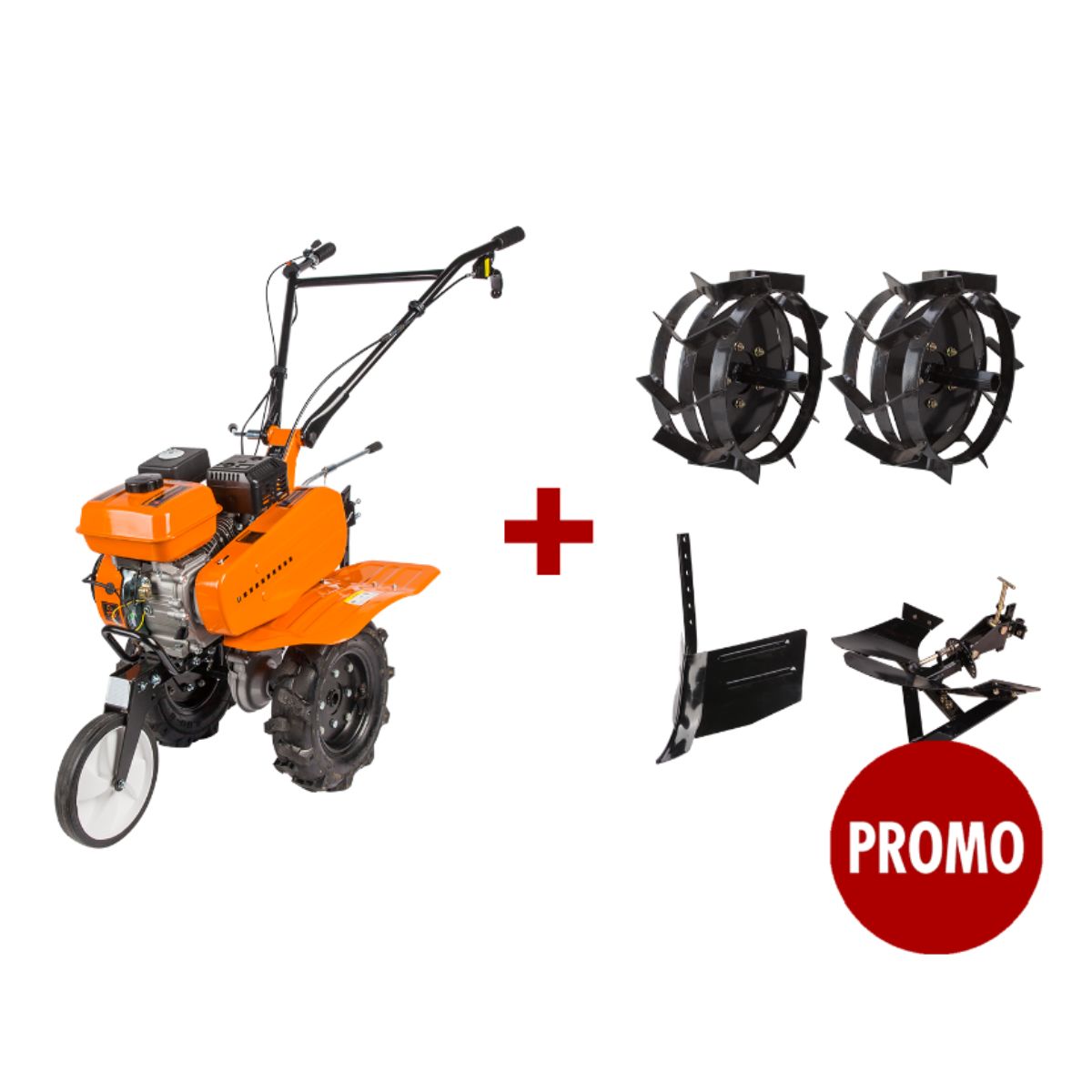Promotie Motosapa 7CP+ Roti Agricole + Roti Metalice + Plug Reversibil ...