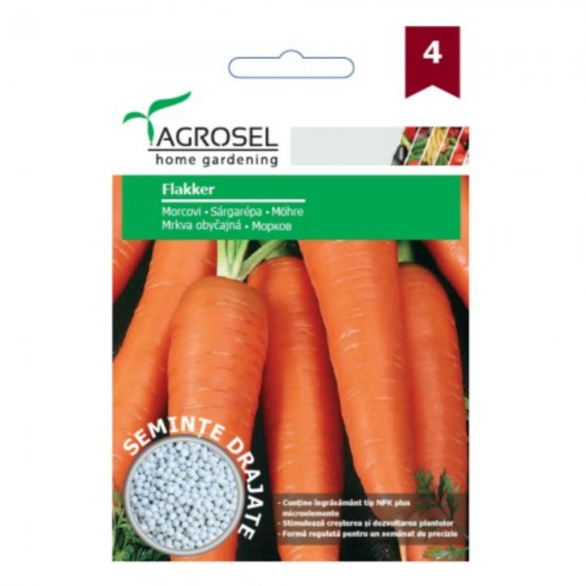 Seminte drajate Morcovi Flakker Agrosel 500 sem | Hectarul.ro